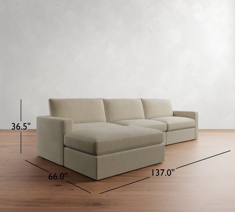 Westwood Square Arm Modular Chaise Sectional (363 cm) | Pottery Barn UK